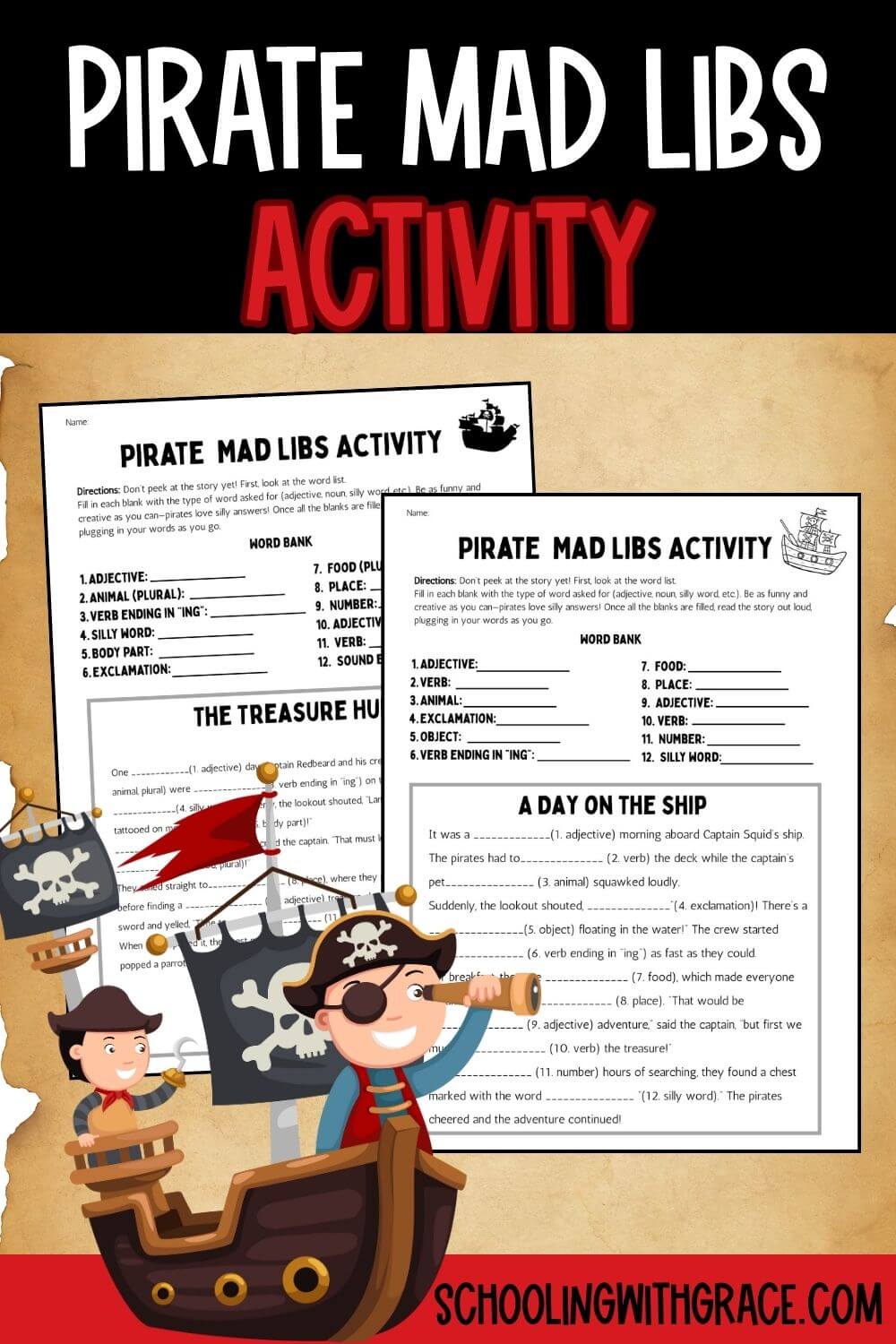 Pirate Themed Mad Libs